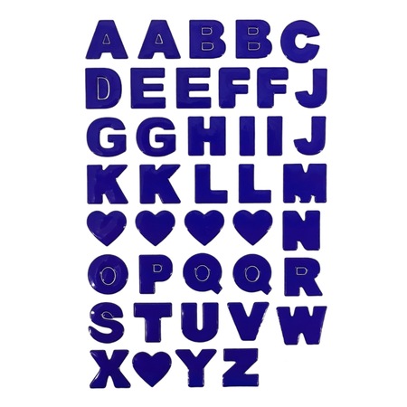 Set Sticker 3D pentru copii, Litere, 41 piese, ALP058, 2 cm, Albastru ...