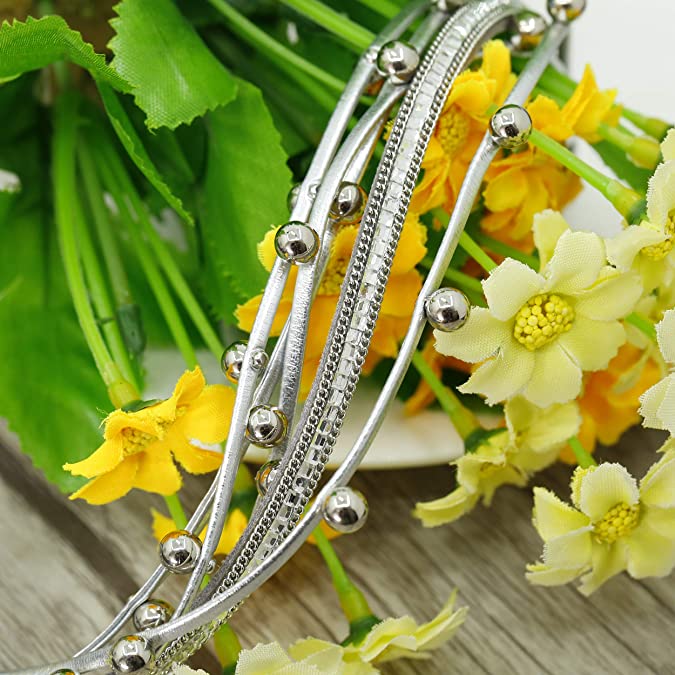 Bratara dama, NAIRAM, piele multistrat, argintie - eMAG.ro