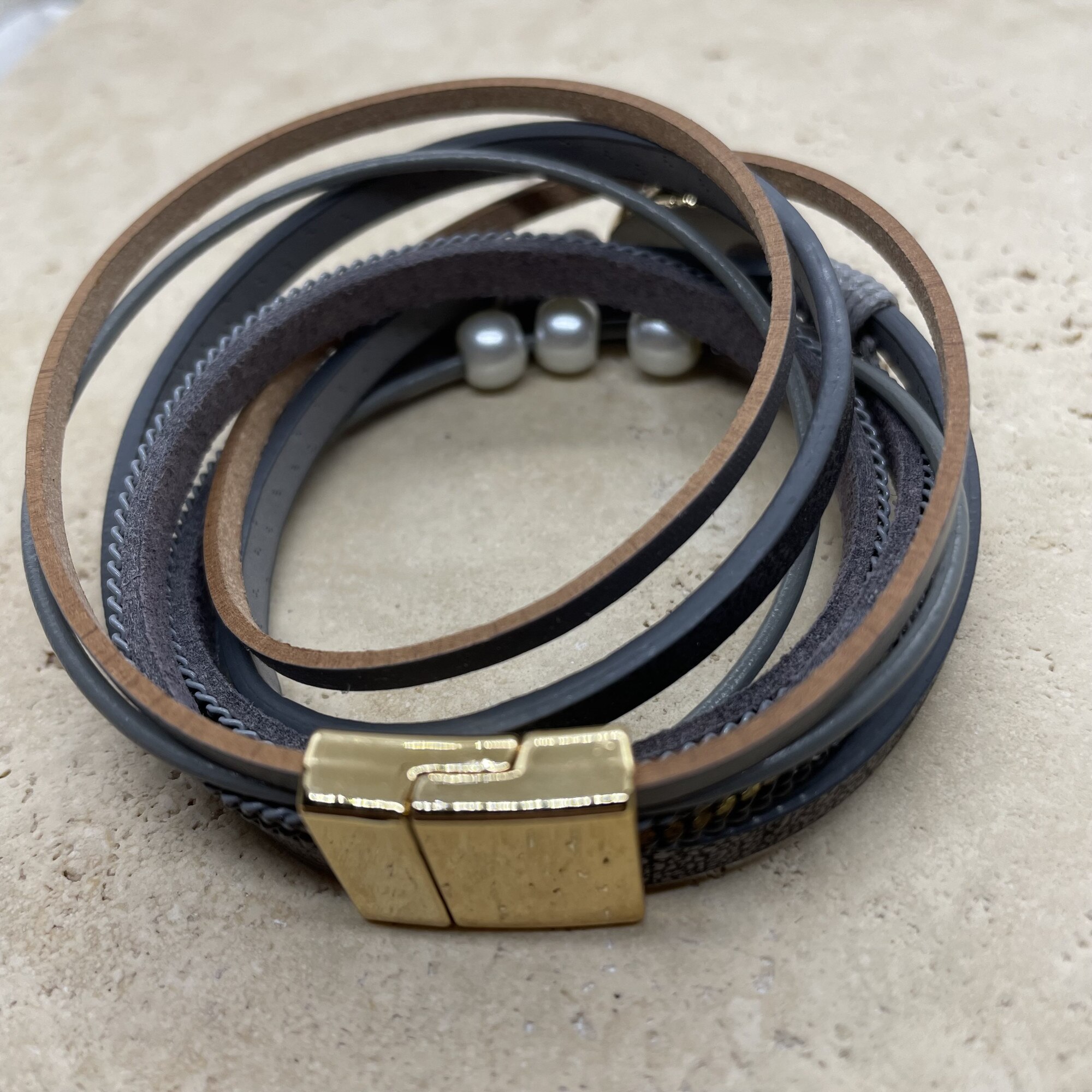 Bratara dama, NAIRAM, piele multistrat, inchidere magnetica - eMAG.ro