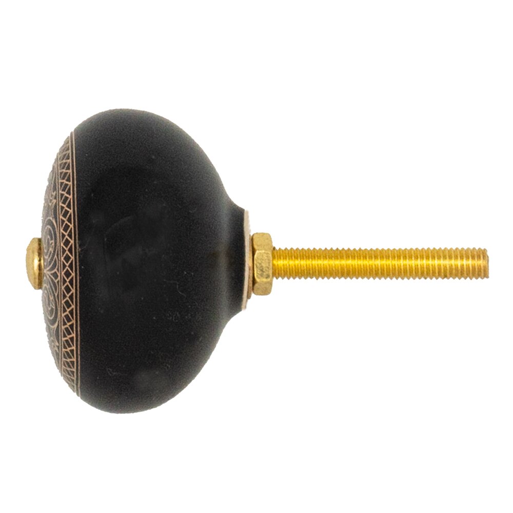 Set 4 butoni mobilier ceramica aurie neagra 4x2 cm - eMAG.ro