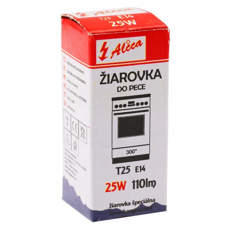 Bec cuptor, Alcca, E14, 25W, T25, 110lm, Galben - eMAG.ro