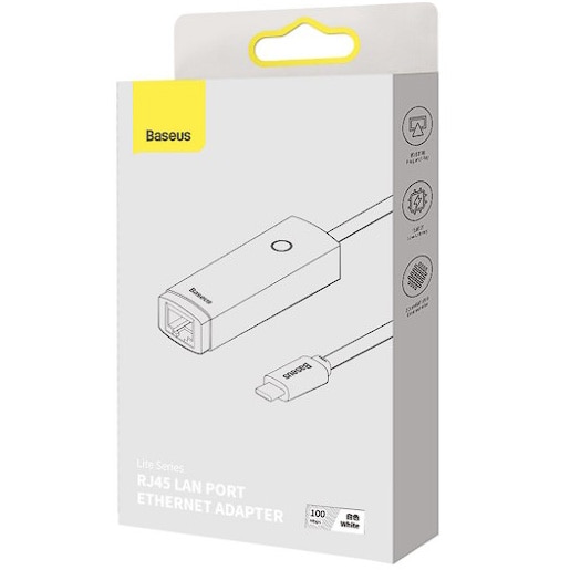 Adaptor placa de retea Baseus Lite WKQX000201, USB Type-C - RJ-45 10/ ...