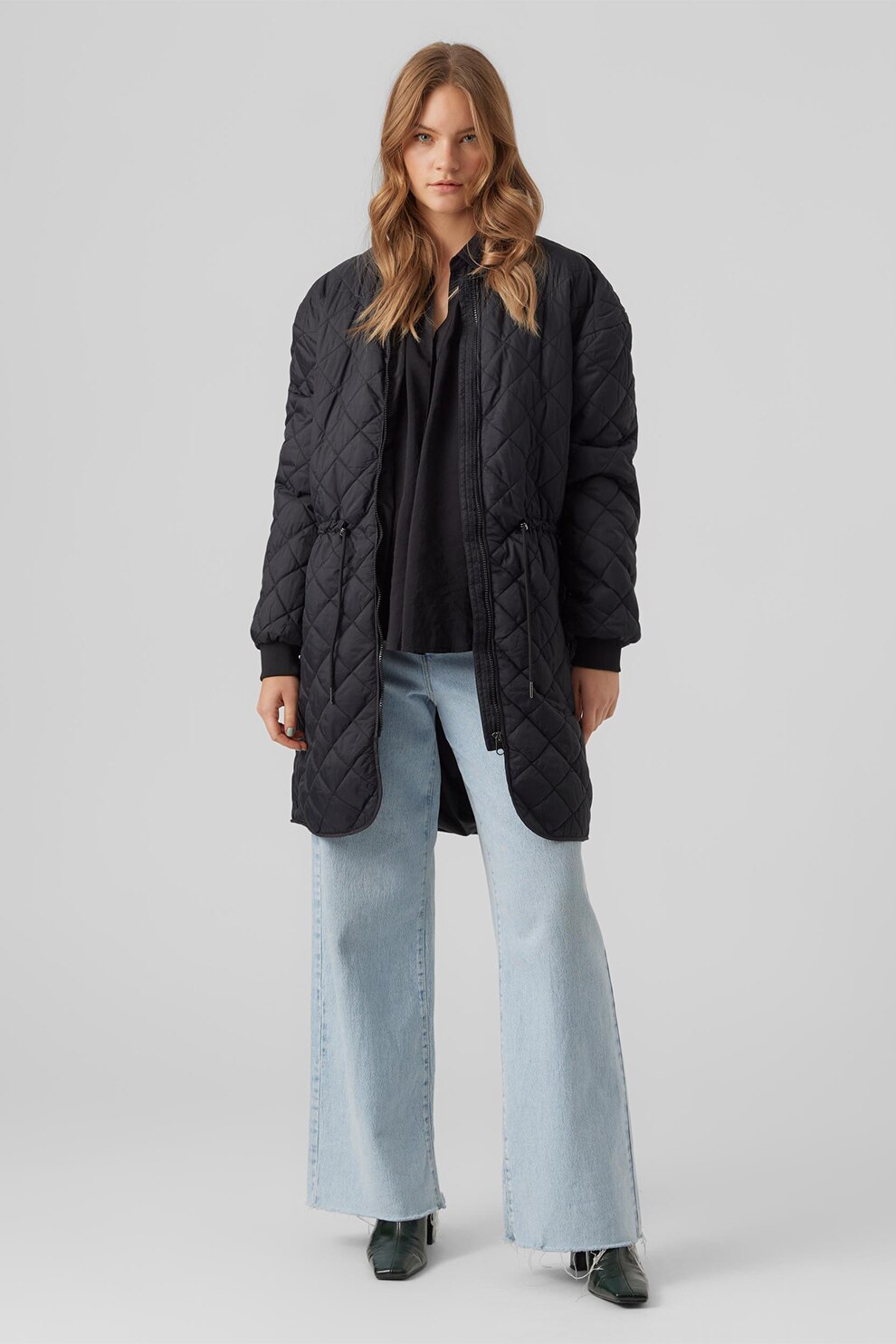 Vero Moda, Зимно яке с регулируема талия Betsy, Черен, S - eMAG.bg