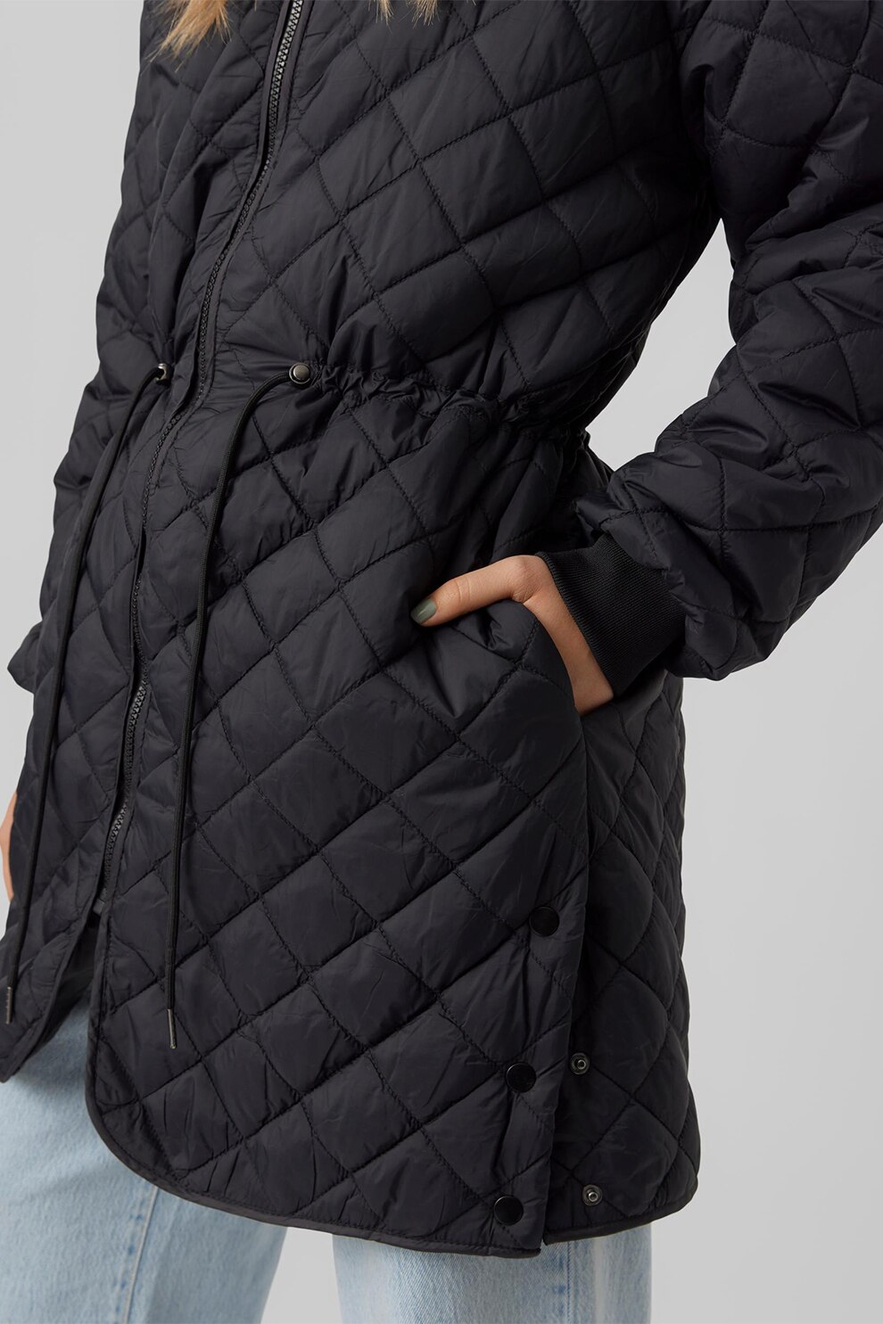 Vero Moda, Зимно яке с регулируема талия Betsy, Черен, S - eMAG.bg
