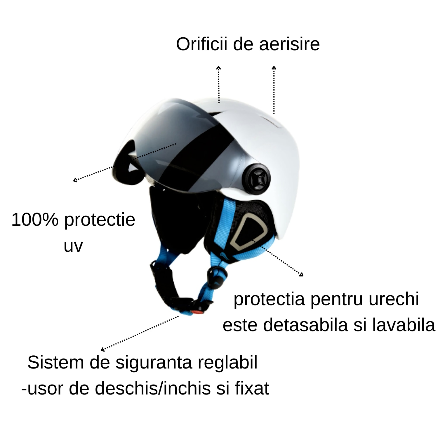 Casca Ski/Snowboard Pentru Copii cu Viziera, Sistem Ventilatie, Marime ...