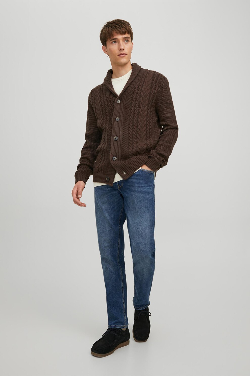 Jack & Jones, Csavart kötésmintájú gombos kardigán - eMAG.hu