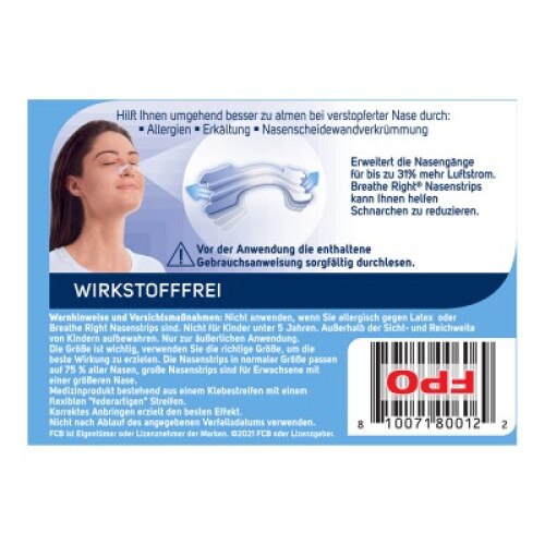 Strip nasal anti-sforait Breathe Right® Nasal Strips Original - eMAG.ro