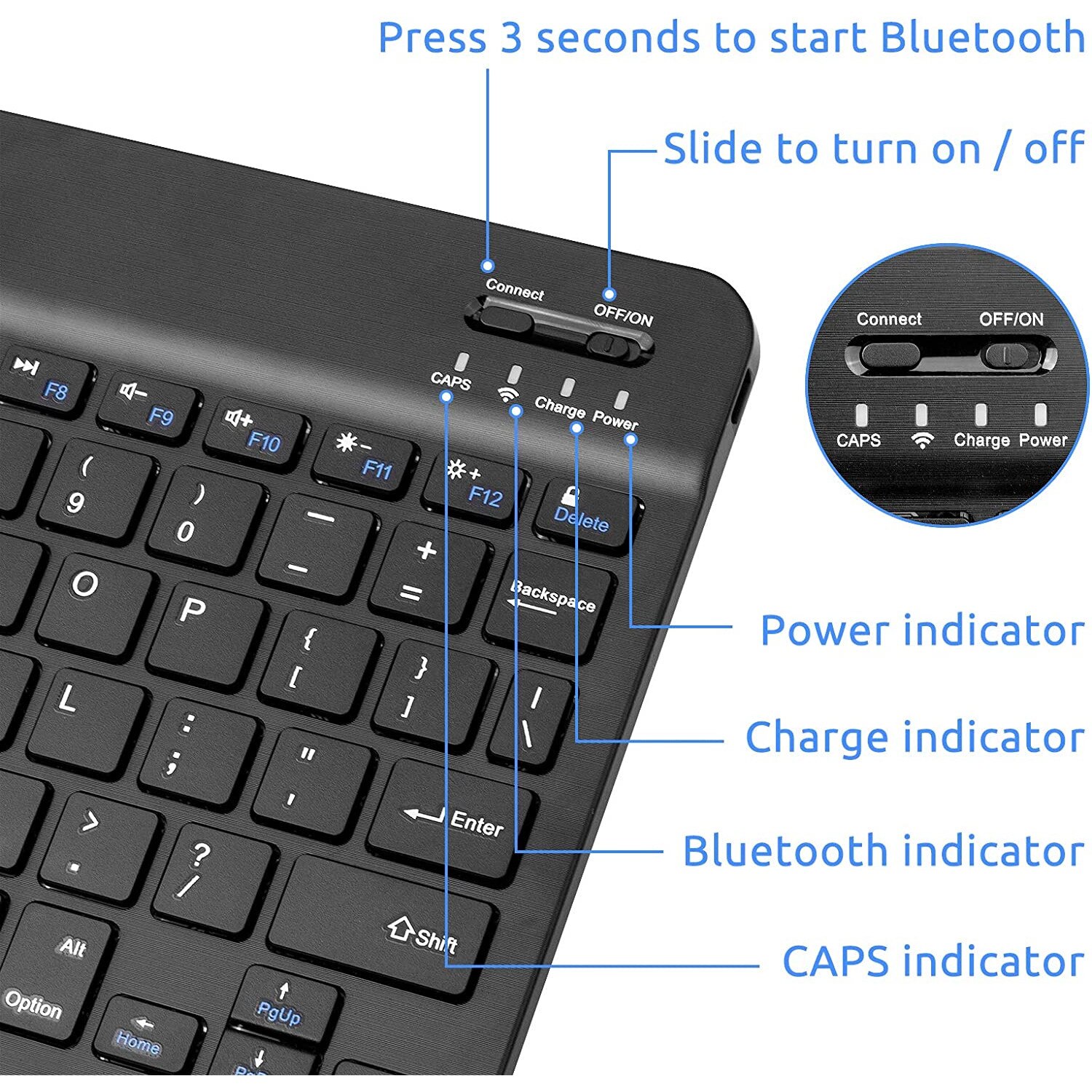 Bluetooth Smart клавиатура за таблет, телефон, лаптоп, компютър ...