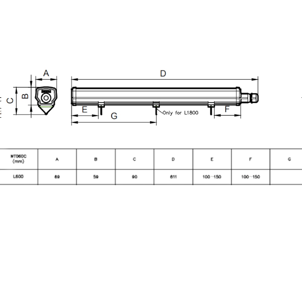 Philips Ledinaire WT060C LED приложно осветително тяло LED18S/840 L600 ...