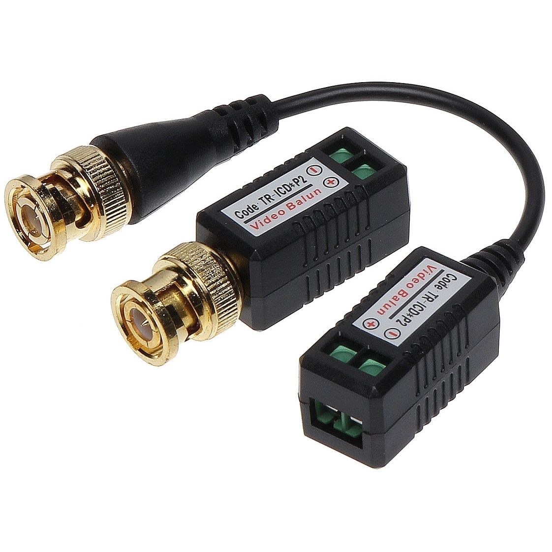 Set 2 adaptori video balun TR-1CD*P2, Inny-D, Conector coaxial, Mufa ...