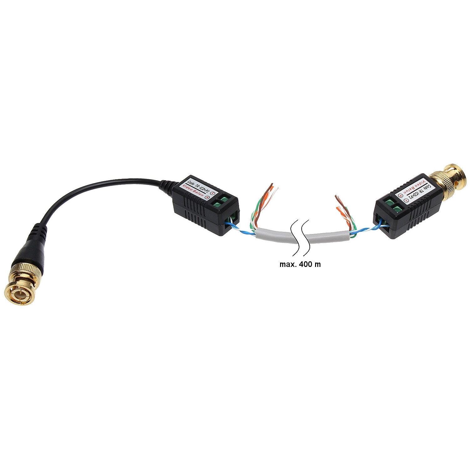 Set 2 adaptori video balun TR-1CD*P2, Inny-D, Conector coaxial, Mufa ...