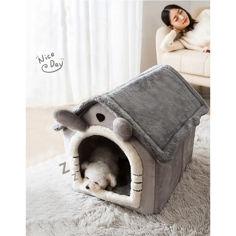 Casuta textila cu urechi, PROpets, culcus moale, pentru caini si pisici ...
