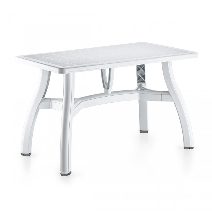 Masa gradina plastic RAKI KING, 115x70xh73cm, alba, dreptunghiulara ...