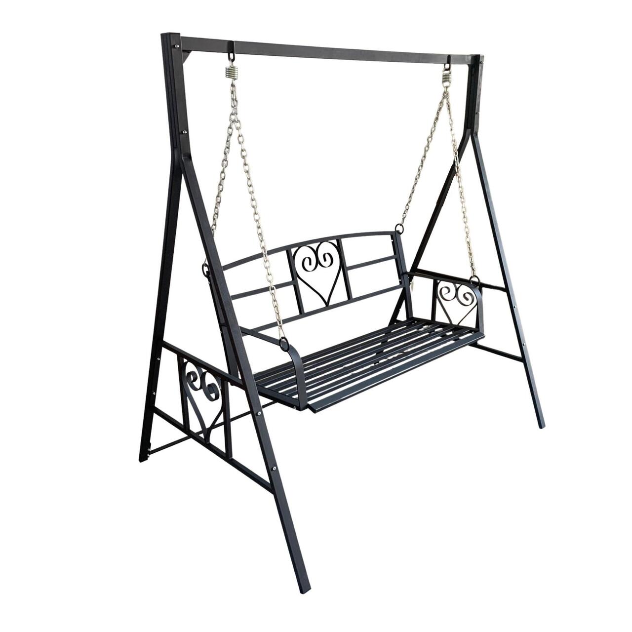 Leagan pentru gradina, Negru, 167x117x178cm, 2 locuri, maxim 200 Kg ...