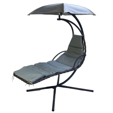 Leagan de gradina cu umbrela, dimensiune 194x125x194, maxim 150Kg - eMAG.ro