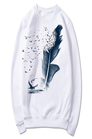 Bluza Femei Trendy Feather, Alb, S - eMAG.ro