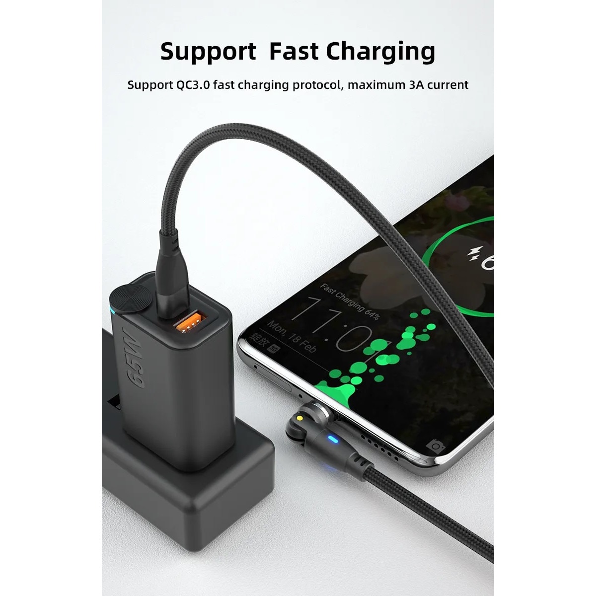 Cablu de incarcare rapida si transfer de date Super FastCharge magnetic ...