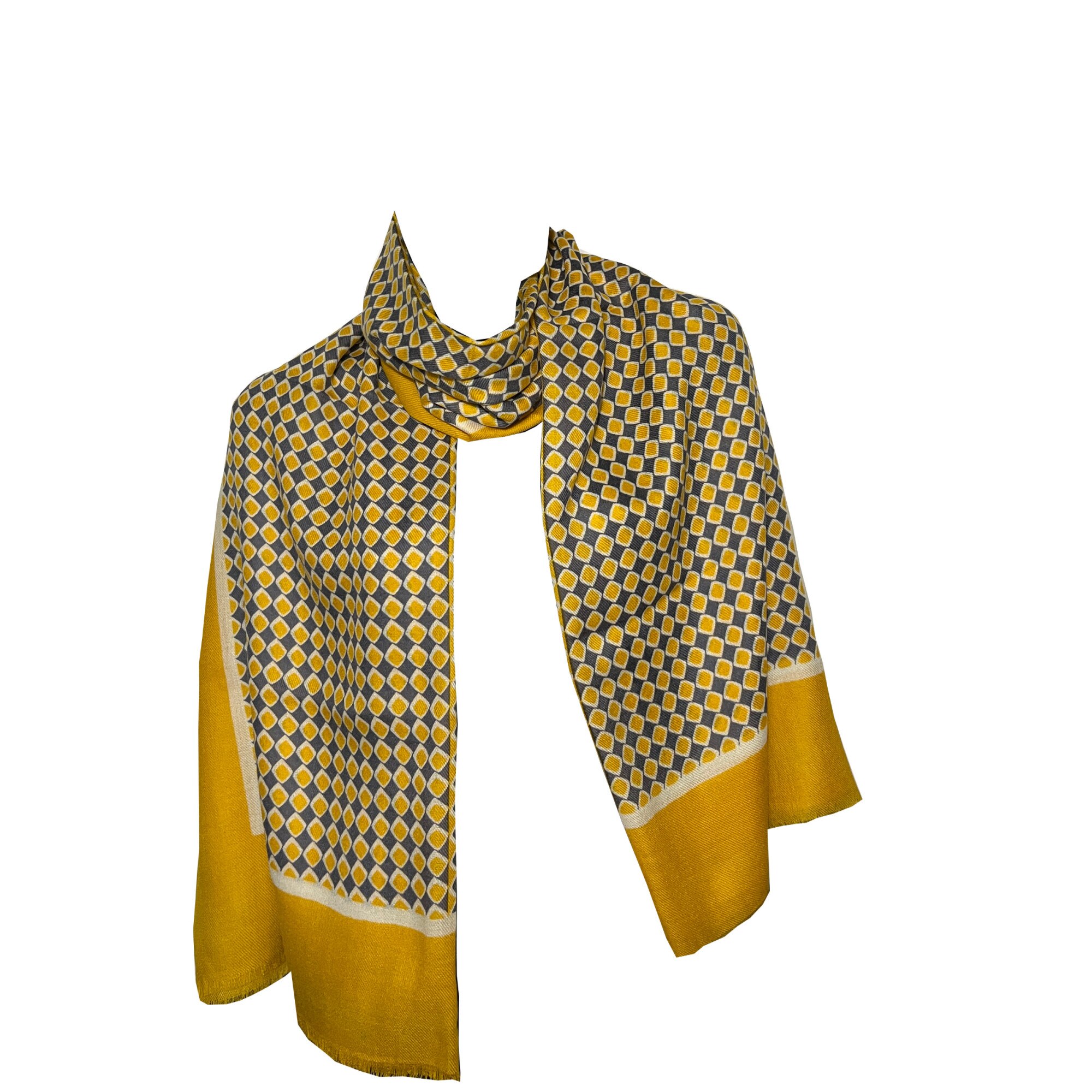 Esarfa unisex casmir 100% Caro Galben 190 cm X 70 cm - eMAG.ro