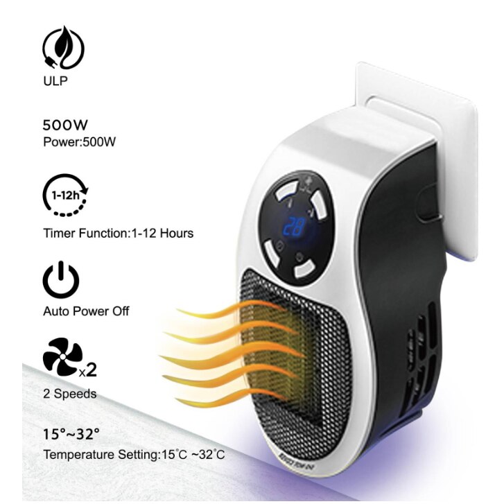 Aeroterma mini, portabila, pentru priza 500W - eMAG.ro