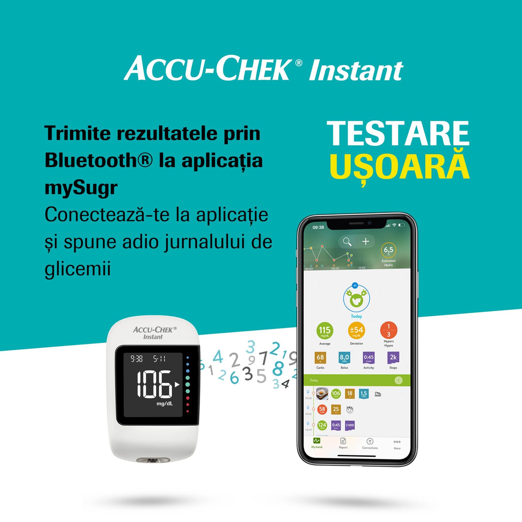 Глюкомер Accu Chek Instant Mg Dl плюс 60 теста Emag Bg
