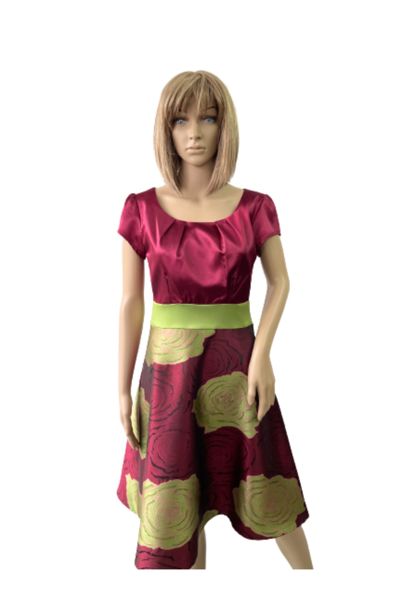 Rochie de ocazie de tafta Bel Punto culoare visiniu marime 44 - eMAG.ro