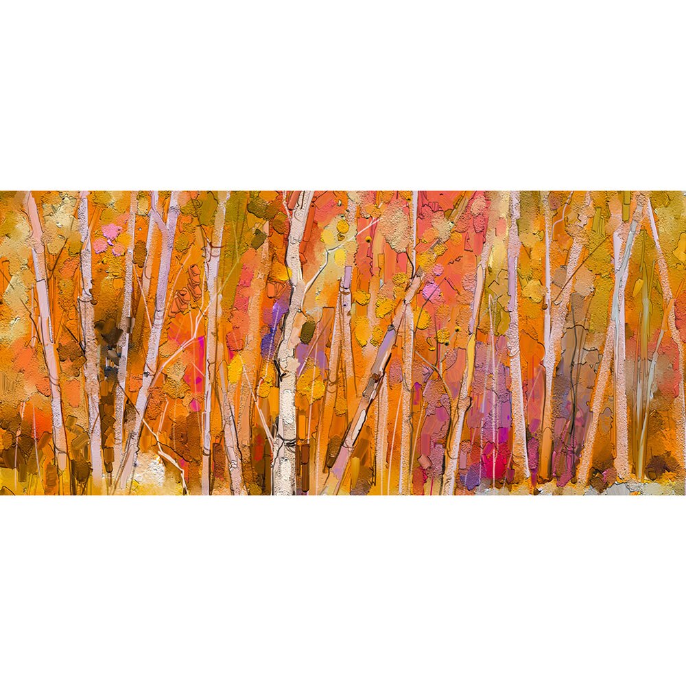 Pictura pe panza, Copaci colorati de toamna, 115x50 cm, Multicolor ...