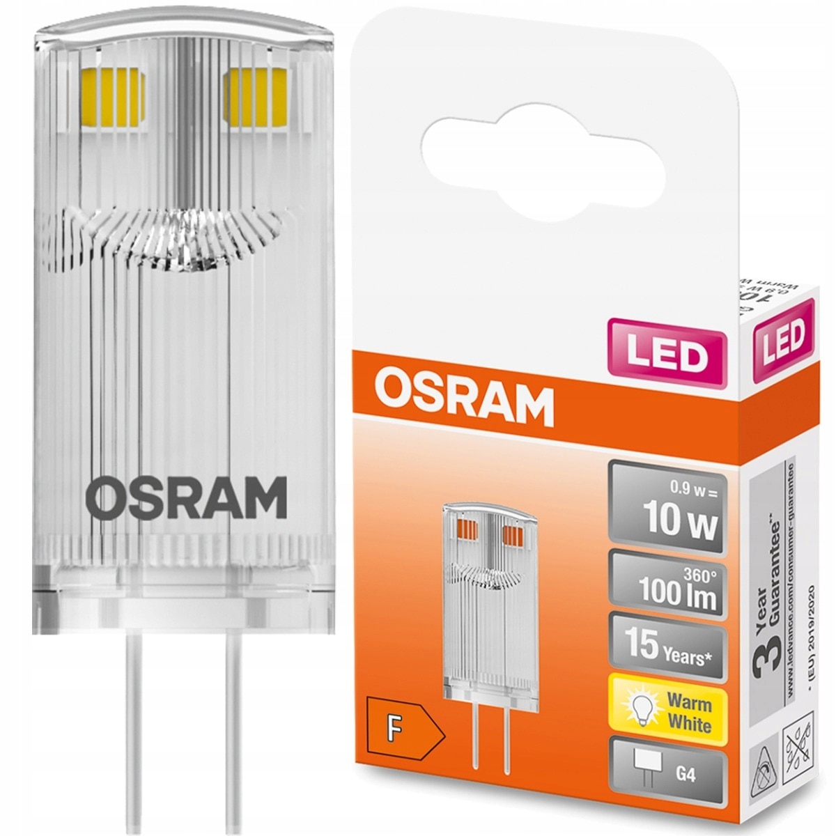 Bec LED Osram, capsula, G4, 0.9W = 10W, 100lm, 2700K, Alb cald - eMAG.ro
