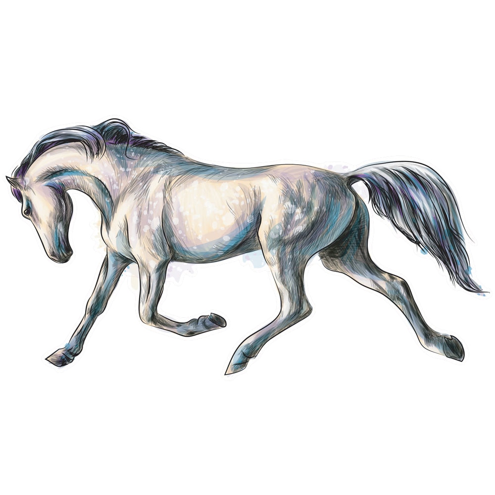 Autocolant de perete, Model Cal, Alb - eMAG.ro