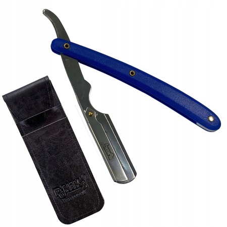 Brici clasic pentru barbierit, Ponik's, Inox, Plastic, Negru, Albastru ...
