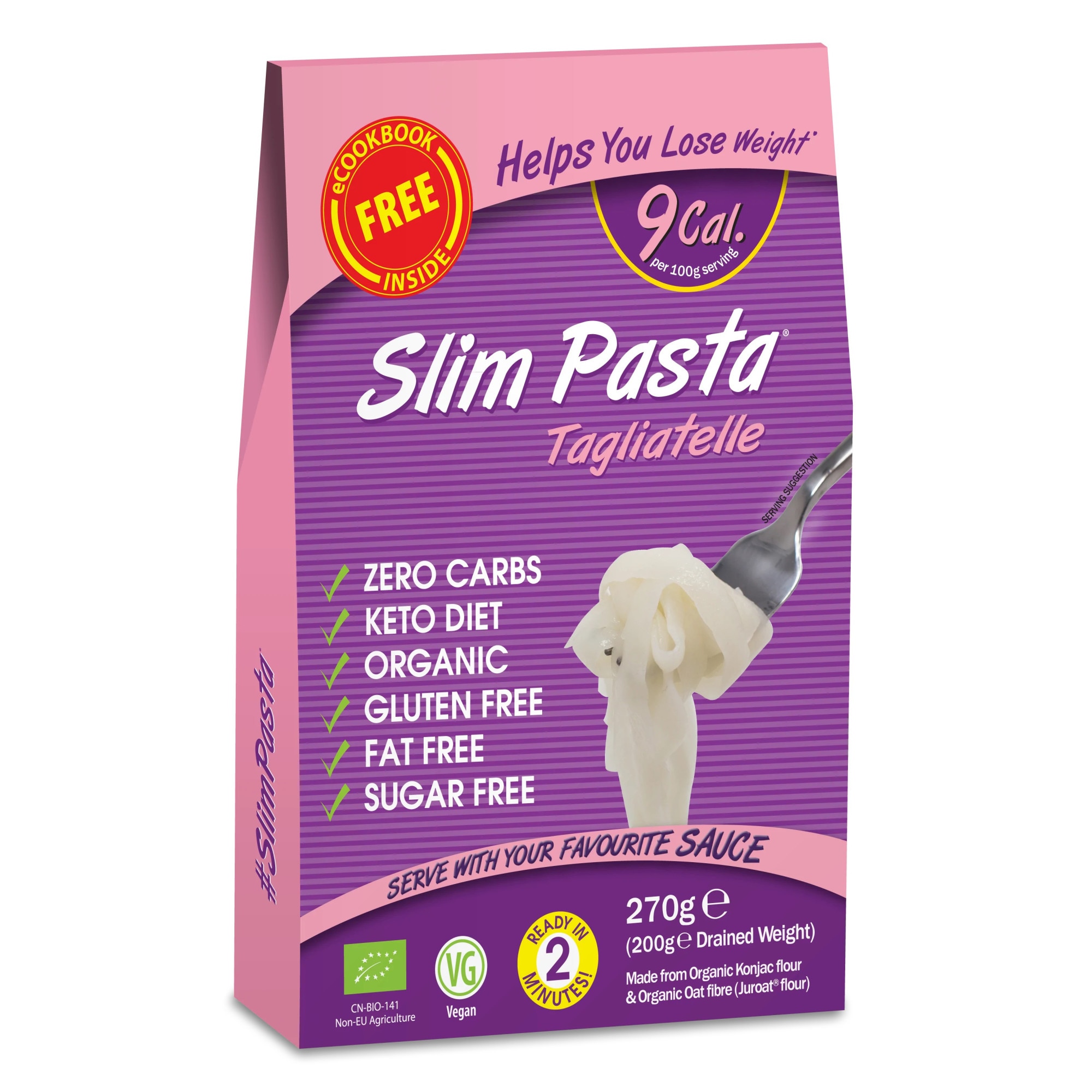 Tagliatelle din faina de konjac BIO, Slim Pasta, 270g - eMAG.ro