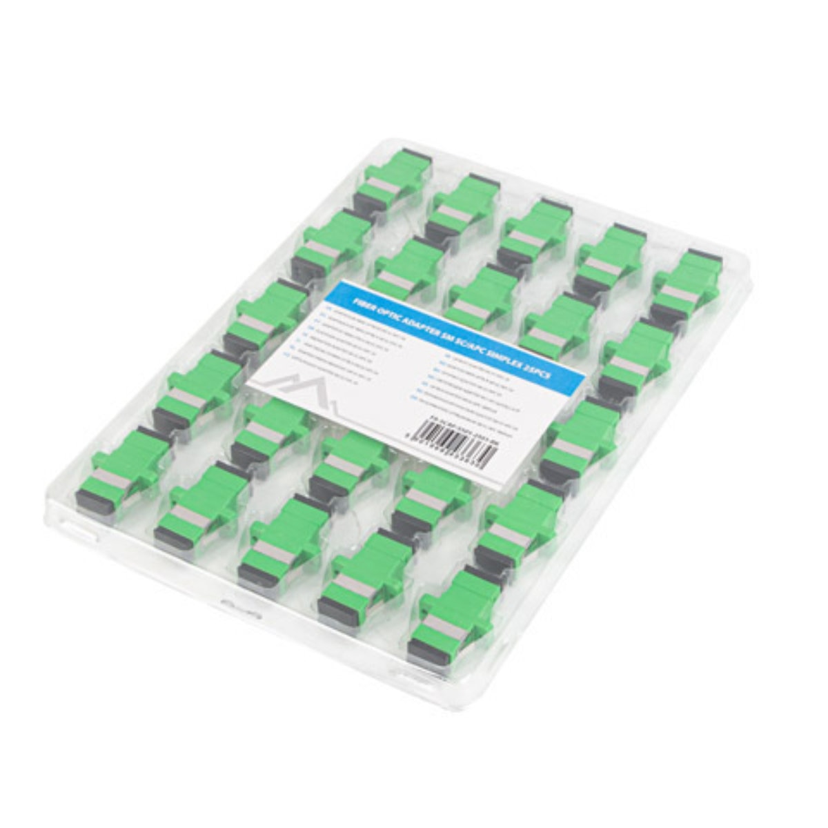 Set 25 adaptoare retea fibra optica cu conectori SC/APC, Lanberg 43363 ...