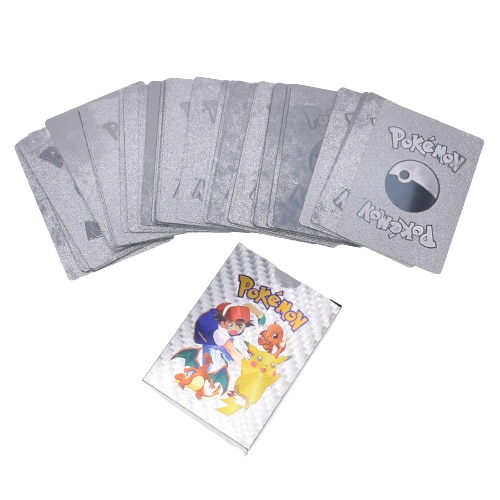 Pachet carti de joc Pokemon, 55 carti, VMax, Hologram, Silver - eMAG.ro