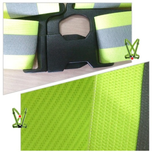 Ham reflectorizant reglabil, material elastic, verde, unisex, universal ...