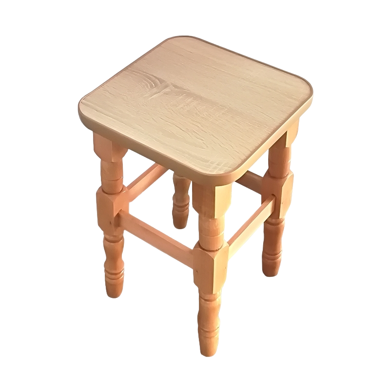 Set 4 tabureti bucatarie din lemn masiv de fag natur, cu picioare ...