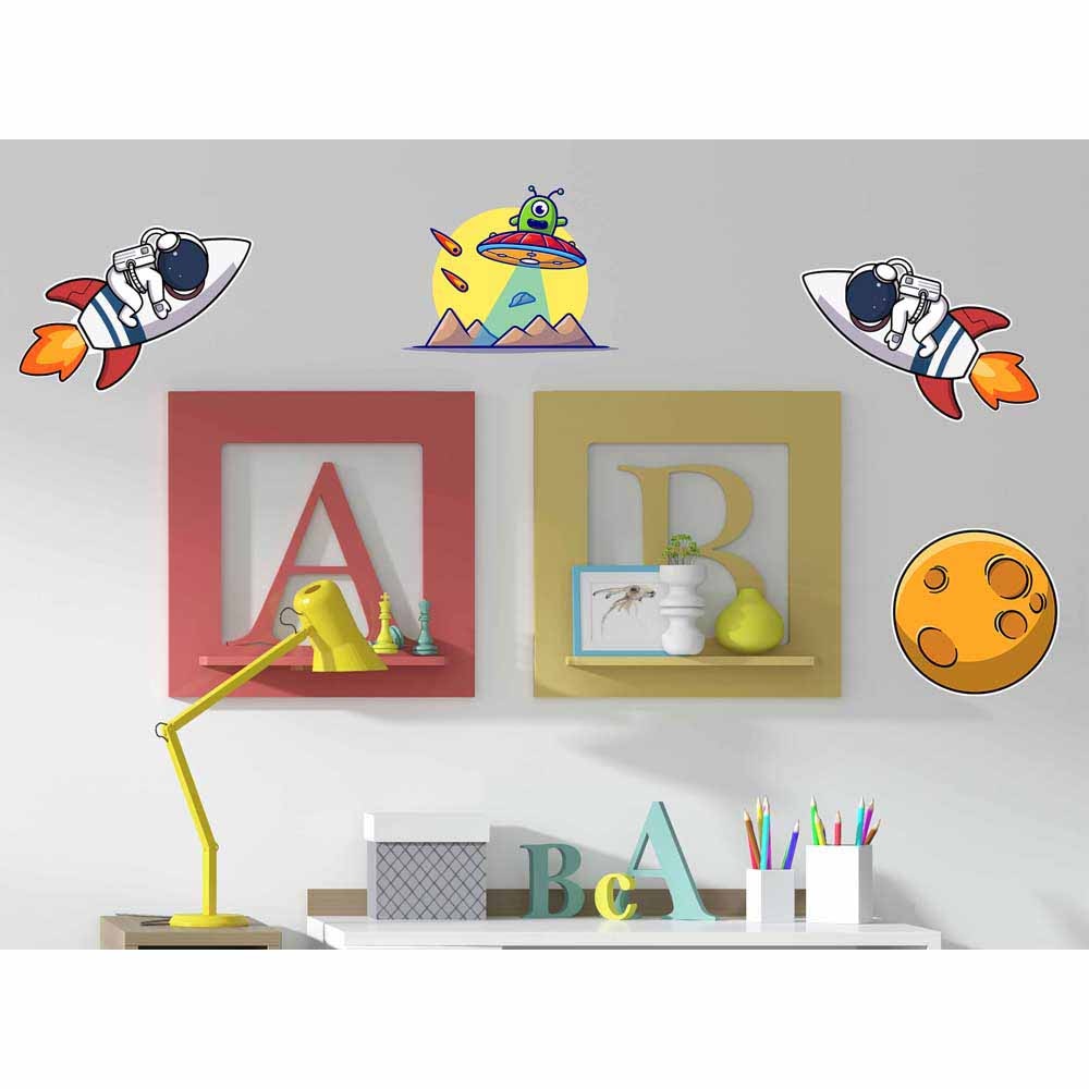 Set 4 Stickere decorative copii, Model Spatiu, Multicolor - eMAG.ro