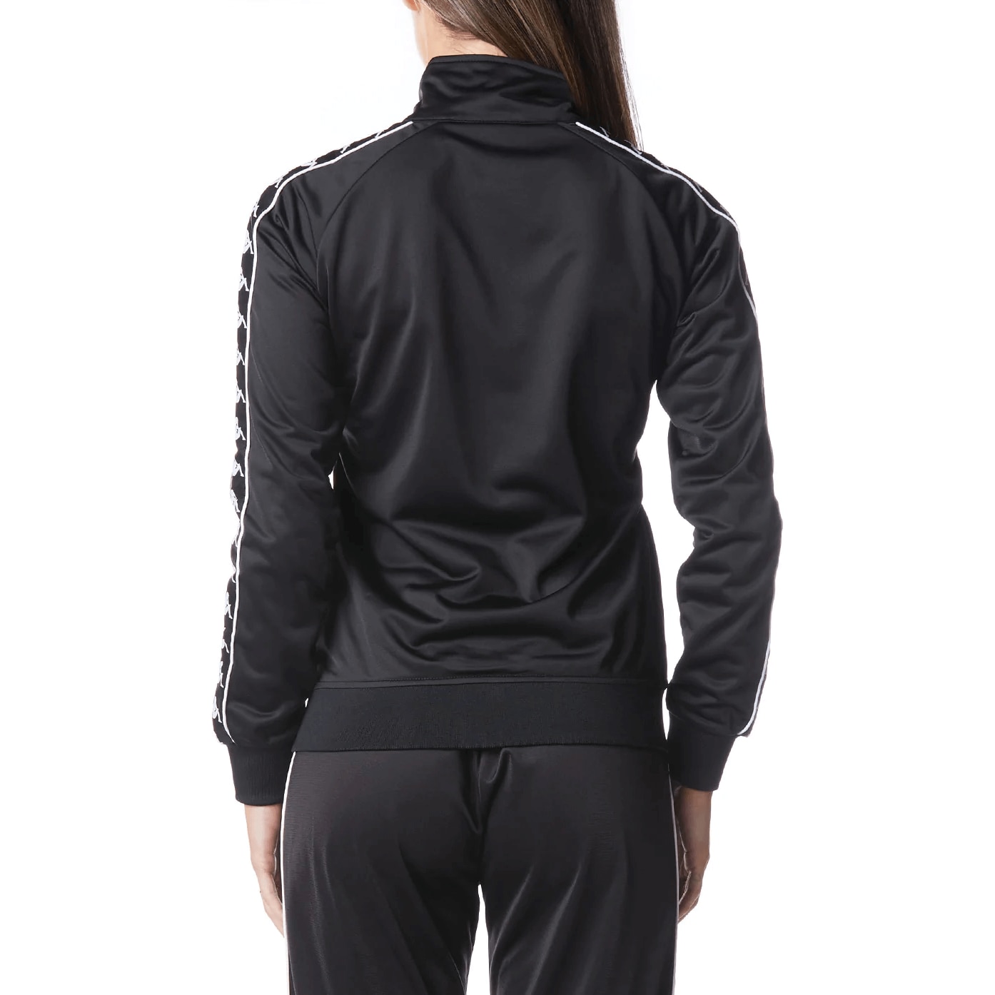 Bluza trening dama cu logo, Kappa, 222 Banda Wanniston Slim, Negru ...