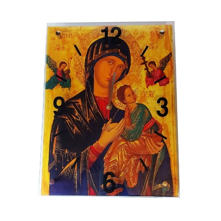 Ceas decorativ de perete, Maica Domnului Fecioara Maria cu Pruncul Isus ...