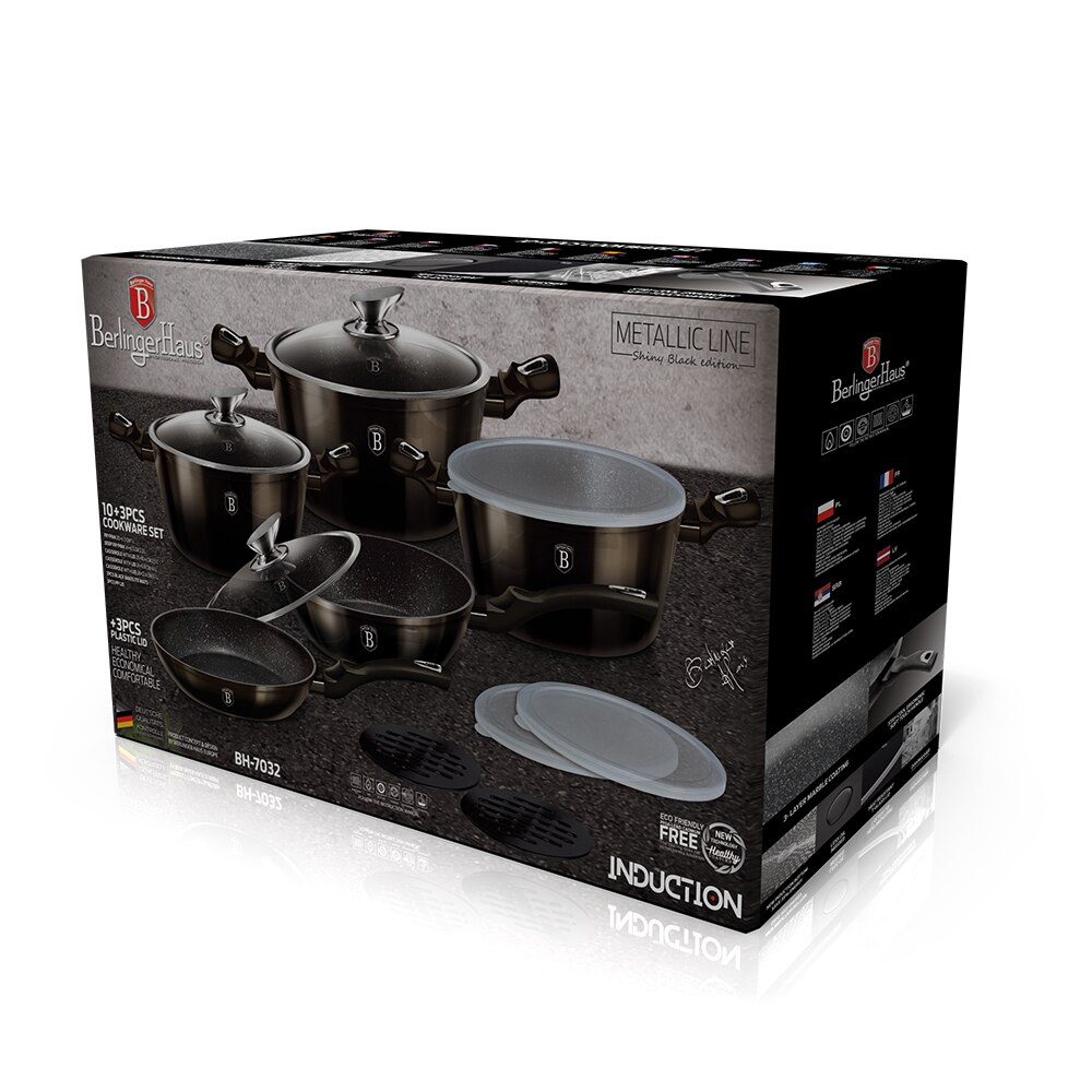 Set gatit 13 piese Berlinger Haus Shiny Black Edition - eMAG.ro