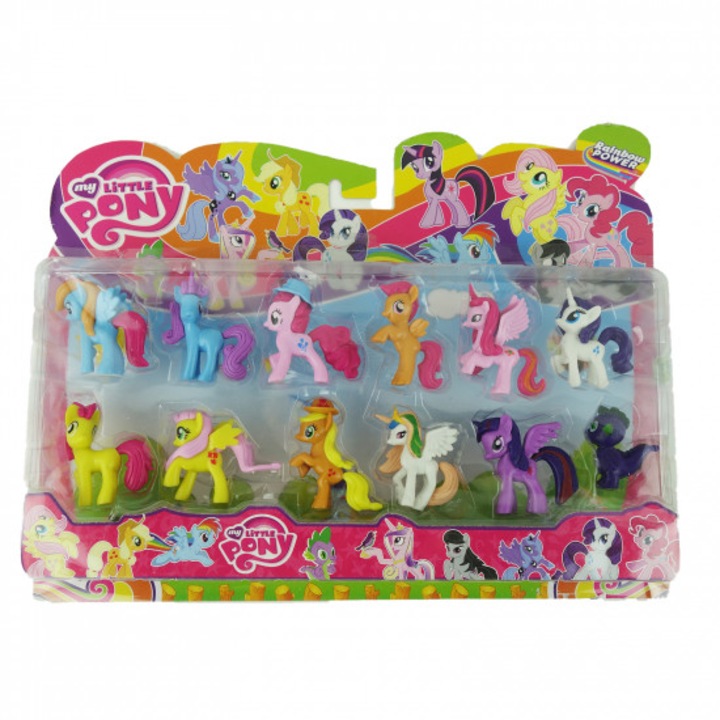 Set figurine ponei 12 bucati multicolore 7 cm - eMAG.ro