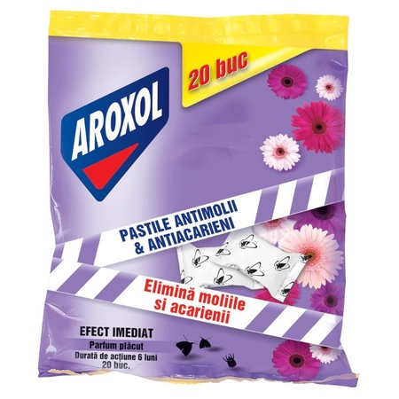 Set Pastile Parfumate Antimolii si Antiacarieni Aroxol, 4 Pachete x 20 ...