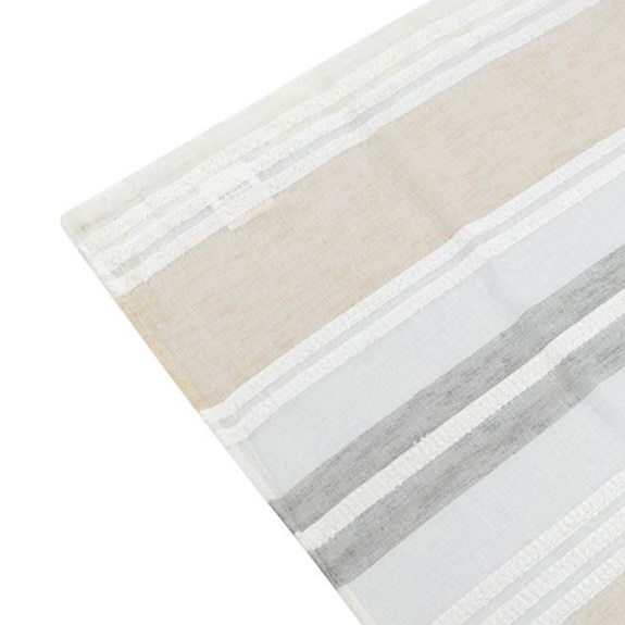 Set 2 perdele, gri/bej, cu dungi, 2 x 140 x 260 cm - eMAG.ro