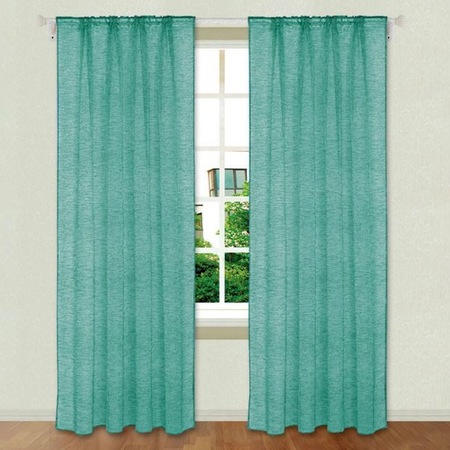 Set 2 perdele, turcoaz, semitransparente, 2 x 140 x 260 cm - eMAG.ro