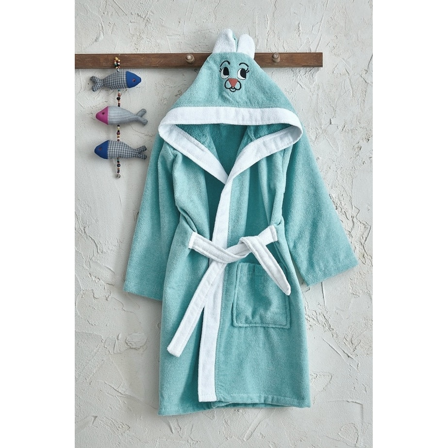 Halat de baie din bumbac pentru copii 5-6 ani cu gluga, agatatoare ...