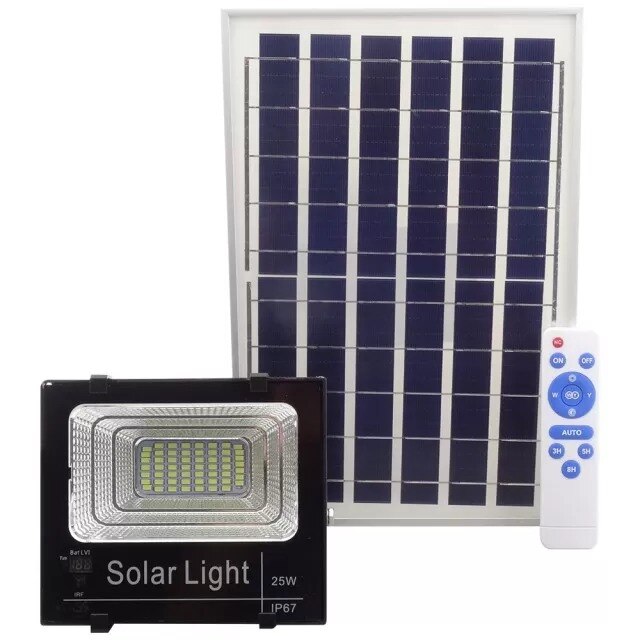 Proiector Led Solar cu telecomanda 25 w echivalent 250 w, 195 x 147 x ...