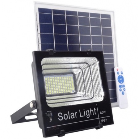 Proiector Led Solar cu telecomanda 60w, 195 x 147 x 45mm, 6000-6500k ...