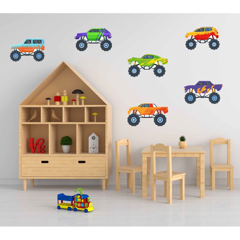 Autocolante de perete pentru copii, Cu masini, Multicolor - eMAG.ro