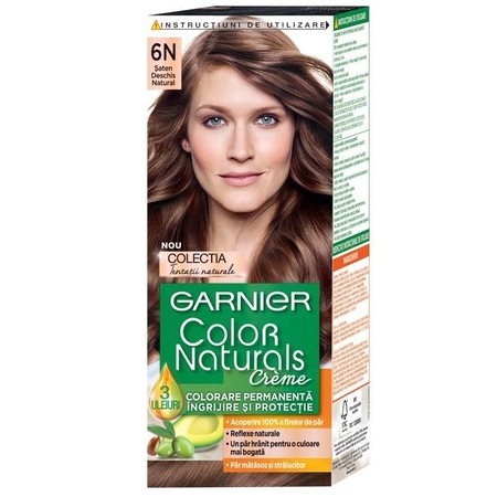 Set Vopsea de Par Permanenta cu Amoniac Garnier Color Naturals 6N Saten ...