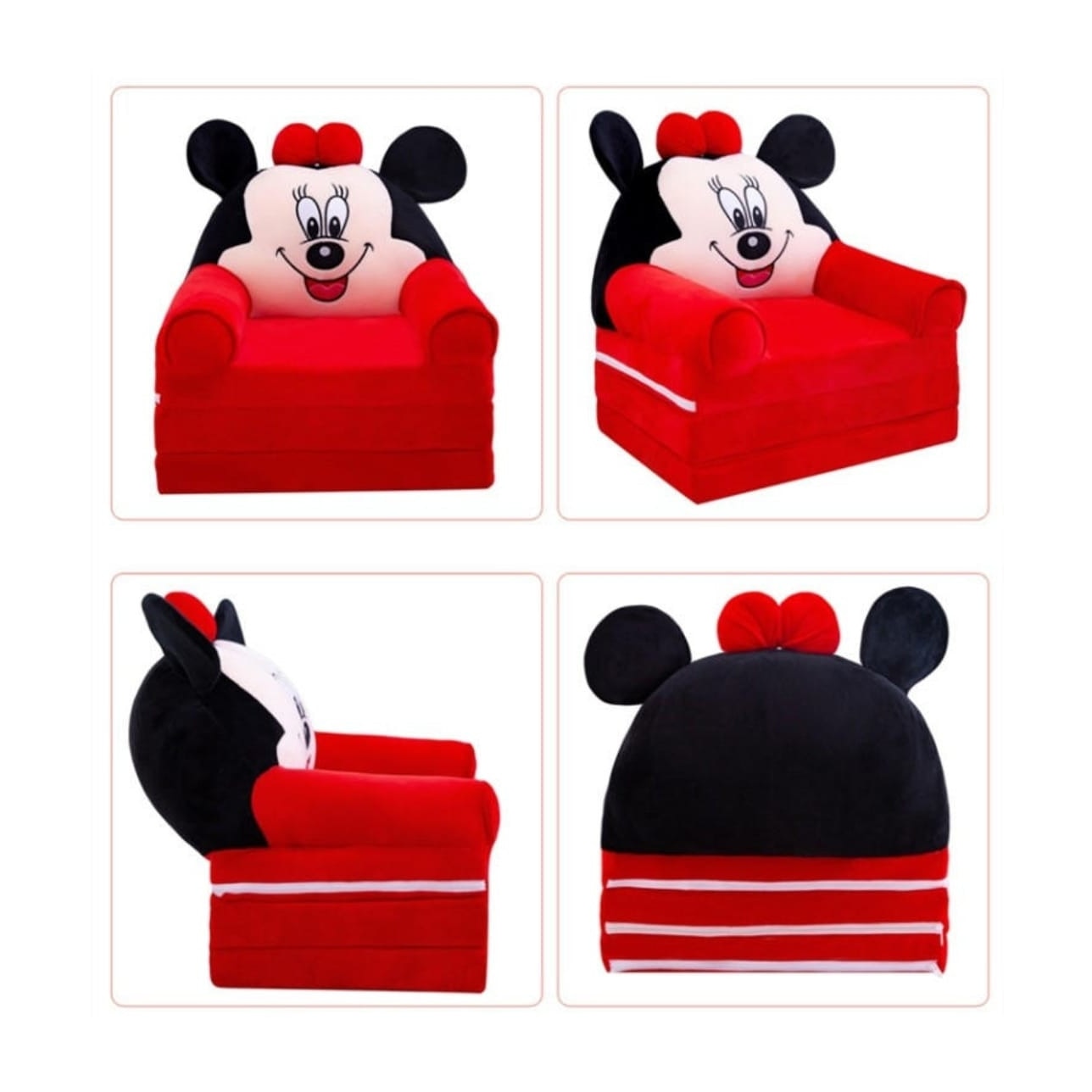 Fotoliu de plus extensibil, Minnie, rosu, 3 segmente, 180 cm, 6 an+ ...