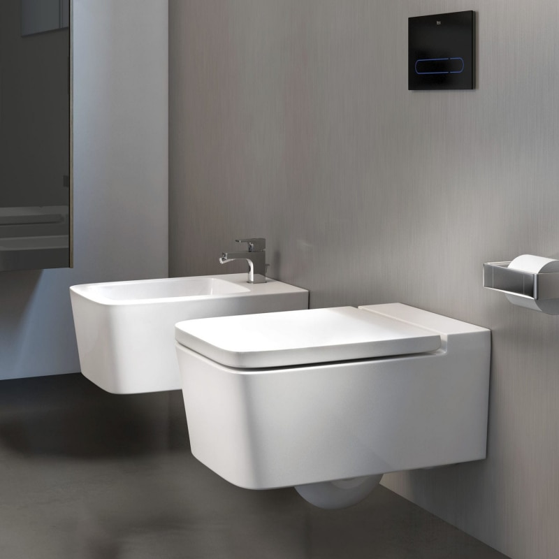 Vas WC suspendat, Roca, Inspira Square, 37x56 cm, alb - eMAG.ro