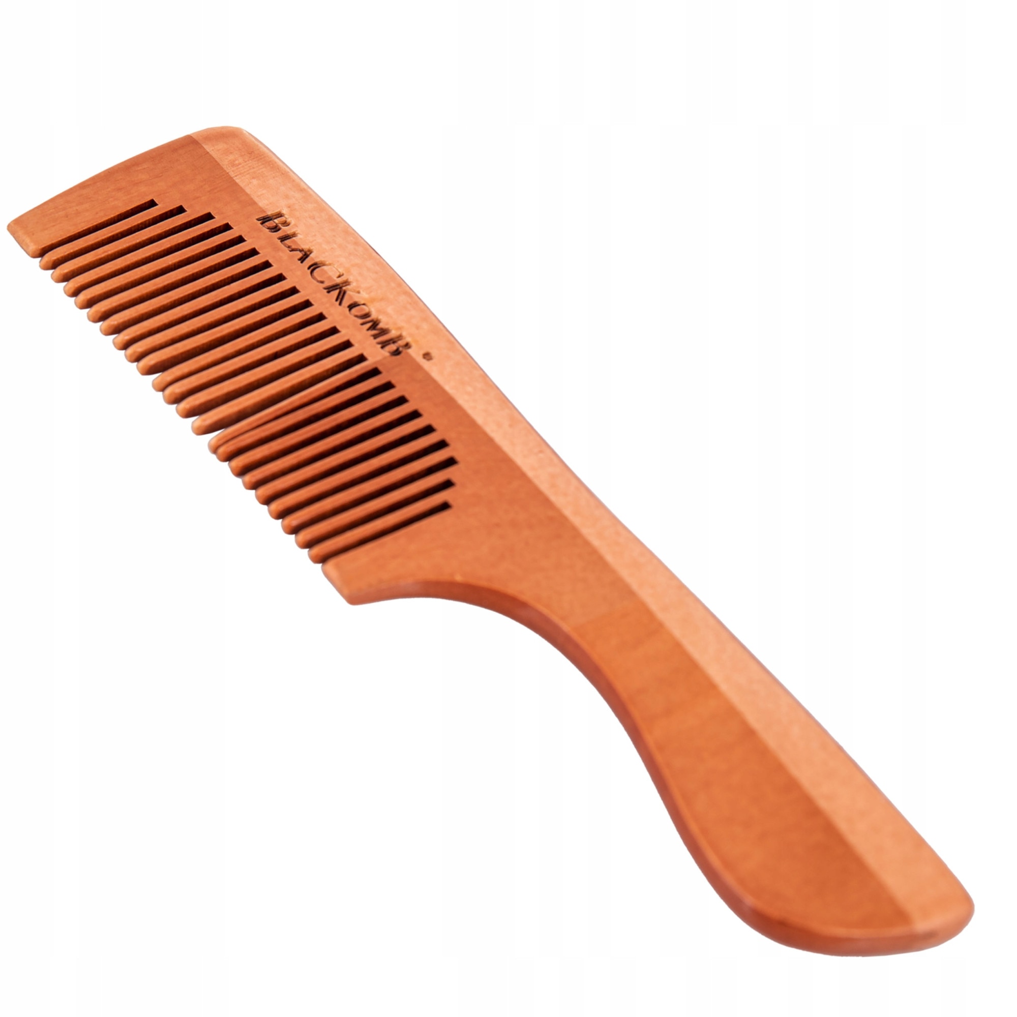 Pieptene cu maner, Ponik's, Profesional, Lemn, Portocaliu - eMAG.ro